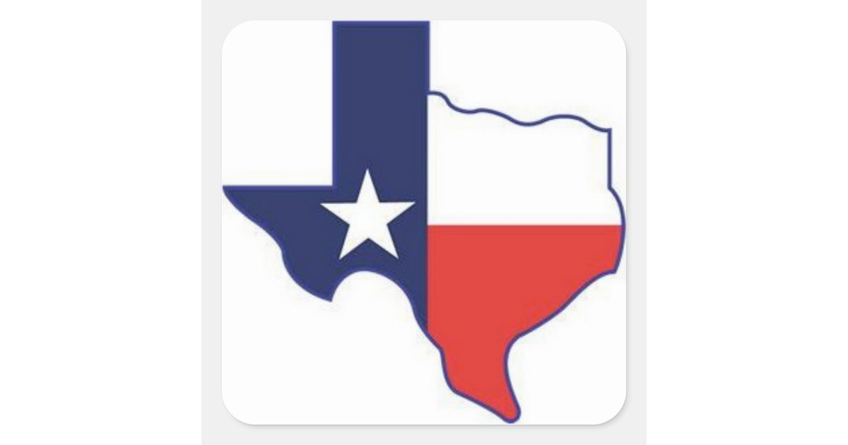 TEXAS MAP SQUARE STICKER | Zazzle