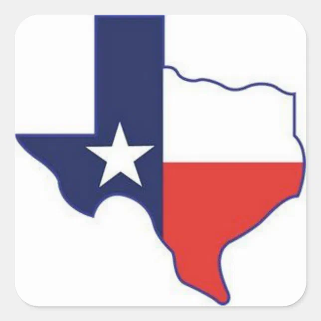 TEXAS MAP SQUARE STICKER | Zazzle