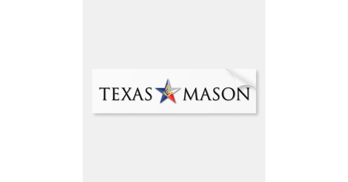 Texas Mason Bumper Sticker | Zazzle