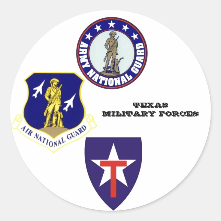 Texas military forces classic round sticker | Zazzle