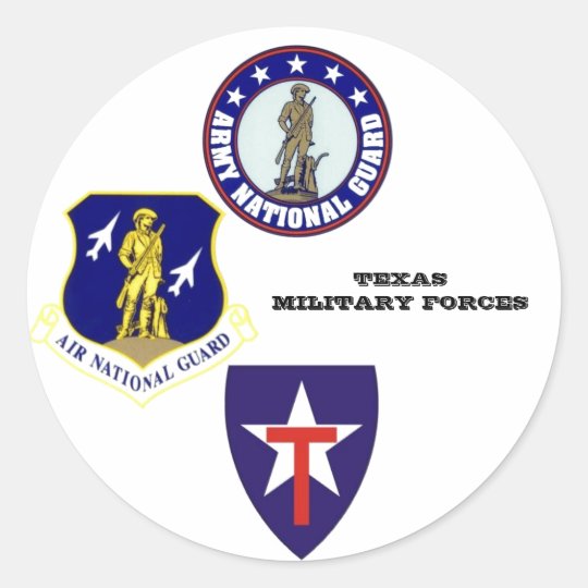 Texas military forces classic round sticker | Zazzle