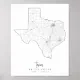 Texas Minimal Street Map Poster | Zazzle