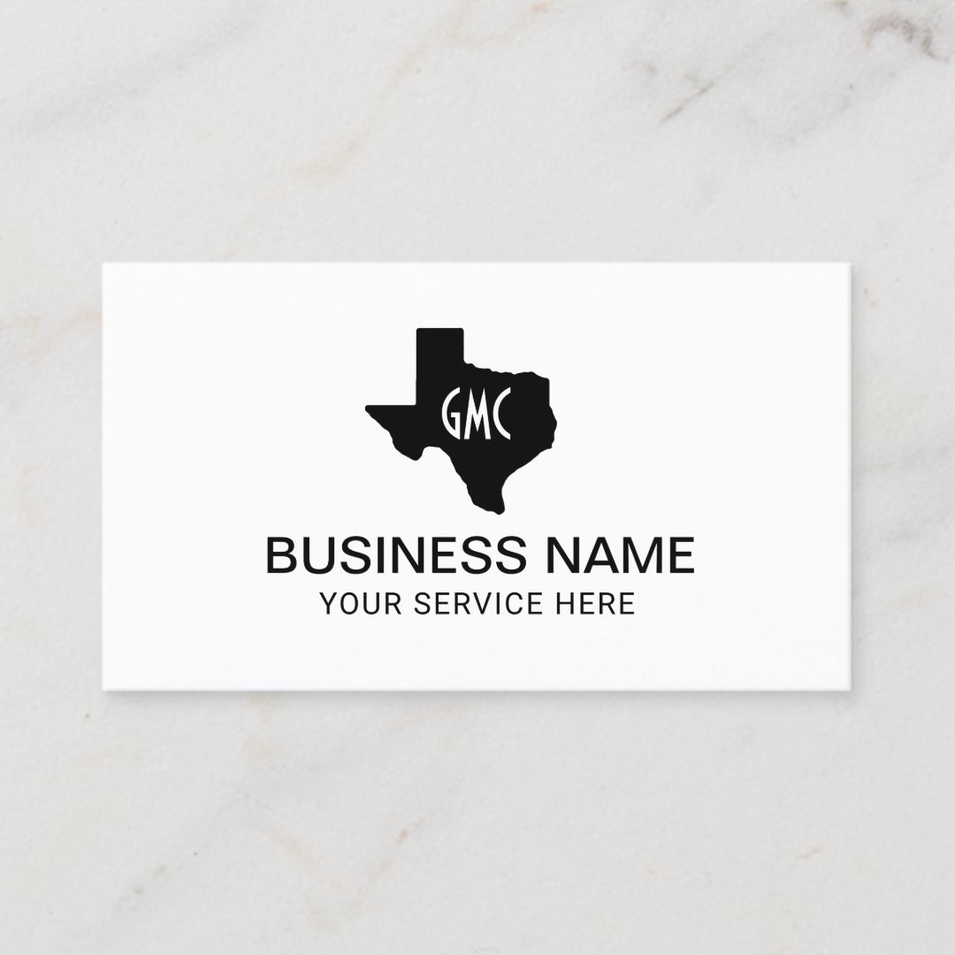 Texas Monogram Logo Plain Minimalist Business Card | Zazzle
