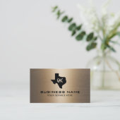 Texas Monogram Logo Stylish Bronze Texture Business Card | Zazzle