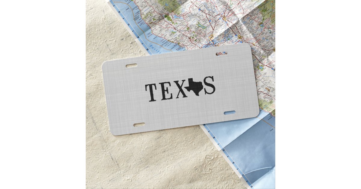 Texas Name with State Shaped Letter License Plate | Zazzle