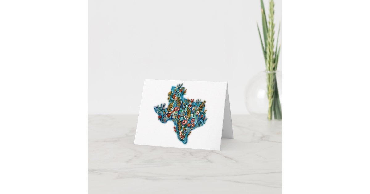 Texas & Native Flowers Note Card | Zazzle