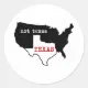 Texas / Not Texas Classic Round Sticker | Zazzle
