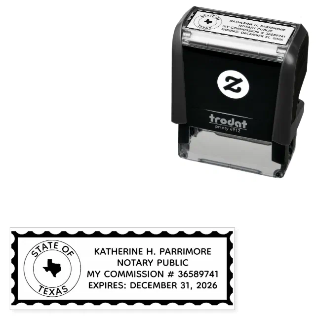Texas Notary Public Self Inking Rubber Stamp | Zazzle