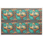 Oil Gas Rig Drilling Print Fabric 9" | Zazzle