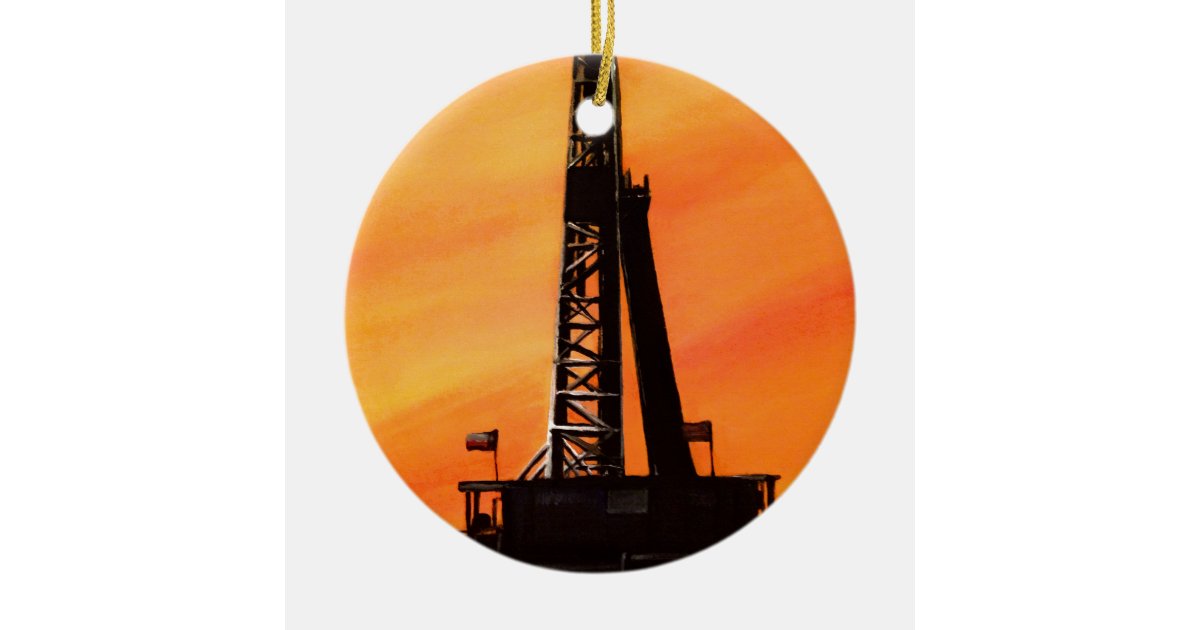 Texas Oil Rig Ceramic Ornament | Zazzle