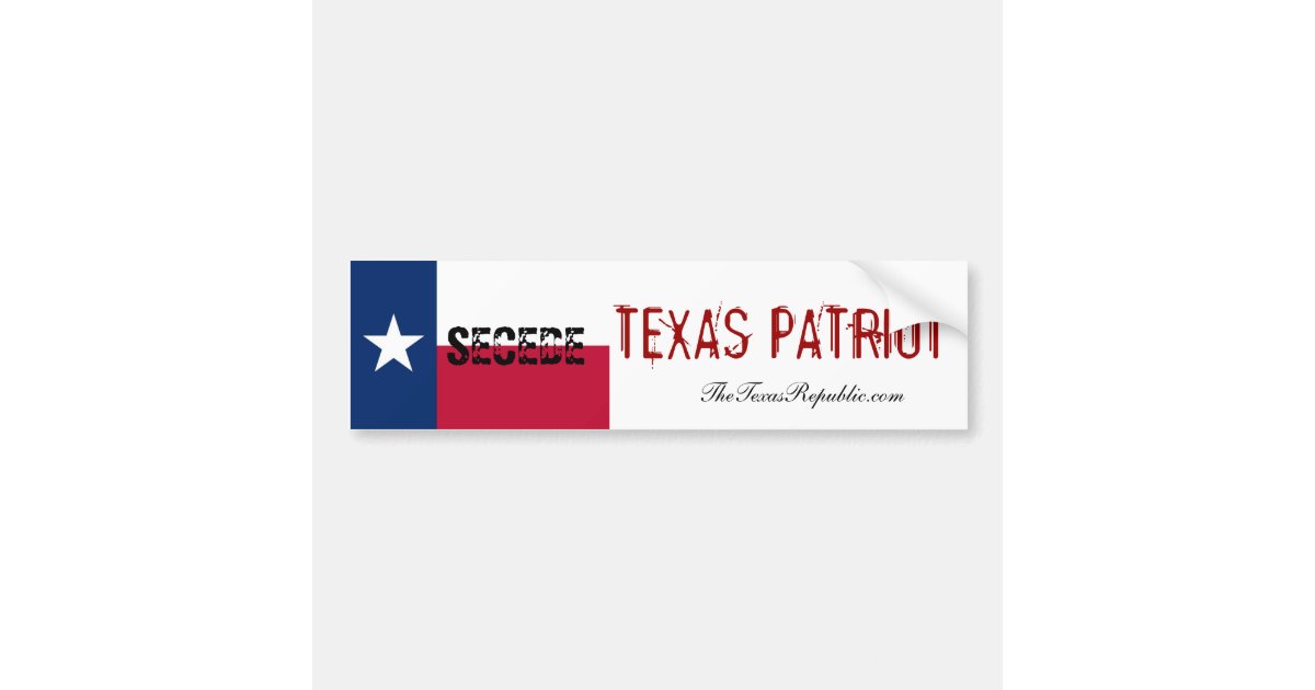 TEXAS PATRIOT!! BUMPER STICKER | Zazzle