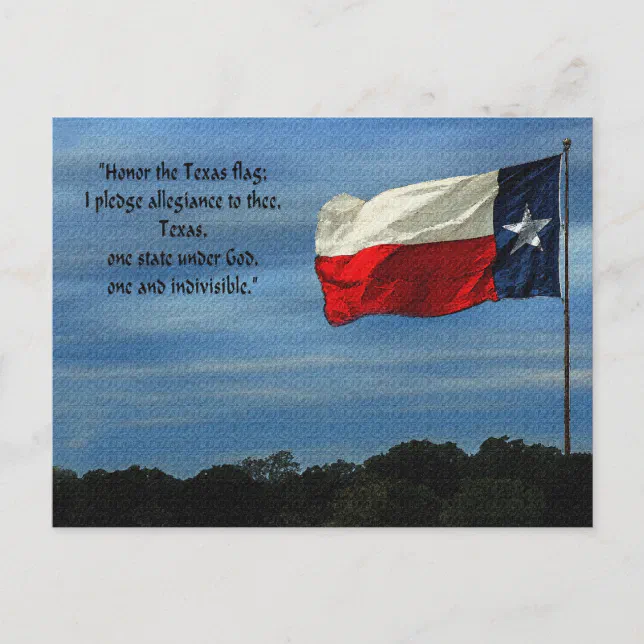 Texas Pledge Postcard | Zazzle