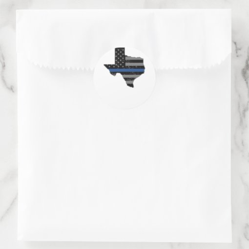 Texas Police Officer Thin Blue Line Classic Round Sticker | Zazzle