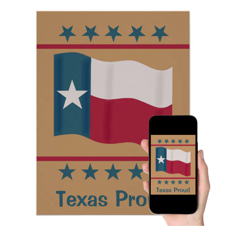 Texas Proud Lone Star Flag Stars Personalized Poster | Zazzle