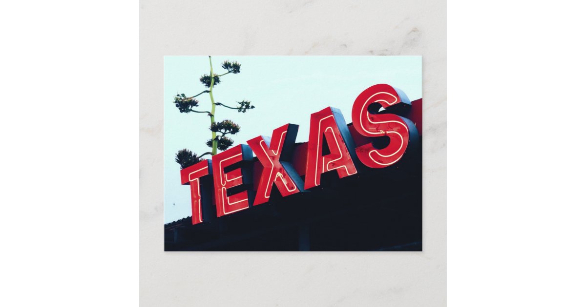 Texas Red Neon Lights USA America Postcard | Zazzle