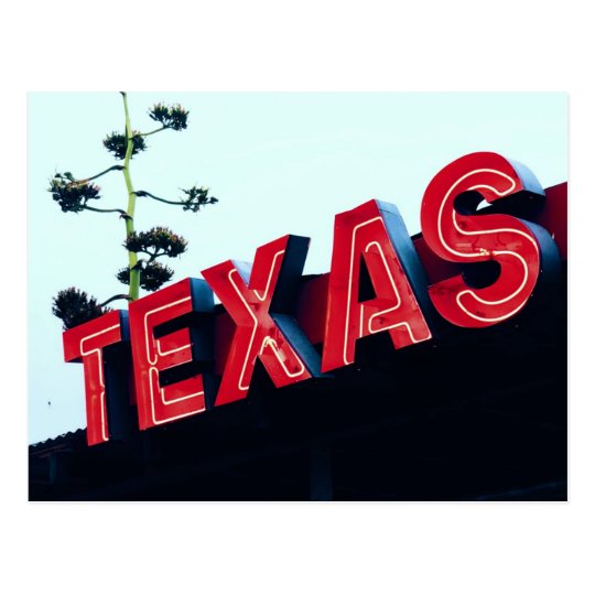 Texas Red Neon Lights USA America Postcard | Zazzle.com