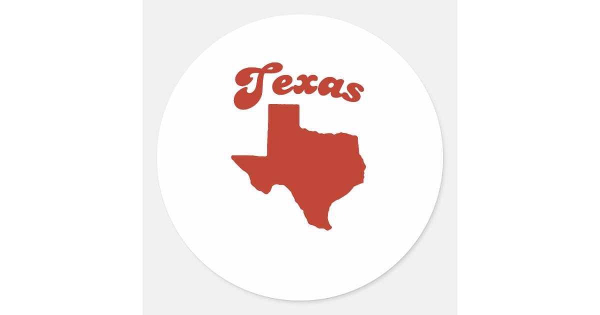 TEXAS Red State Classic Round Sticker | Zazzle