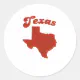 TEXAS Red State Classic Round Sticker | Zazzle