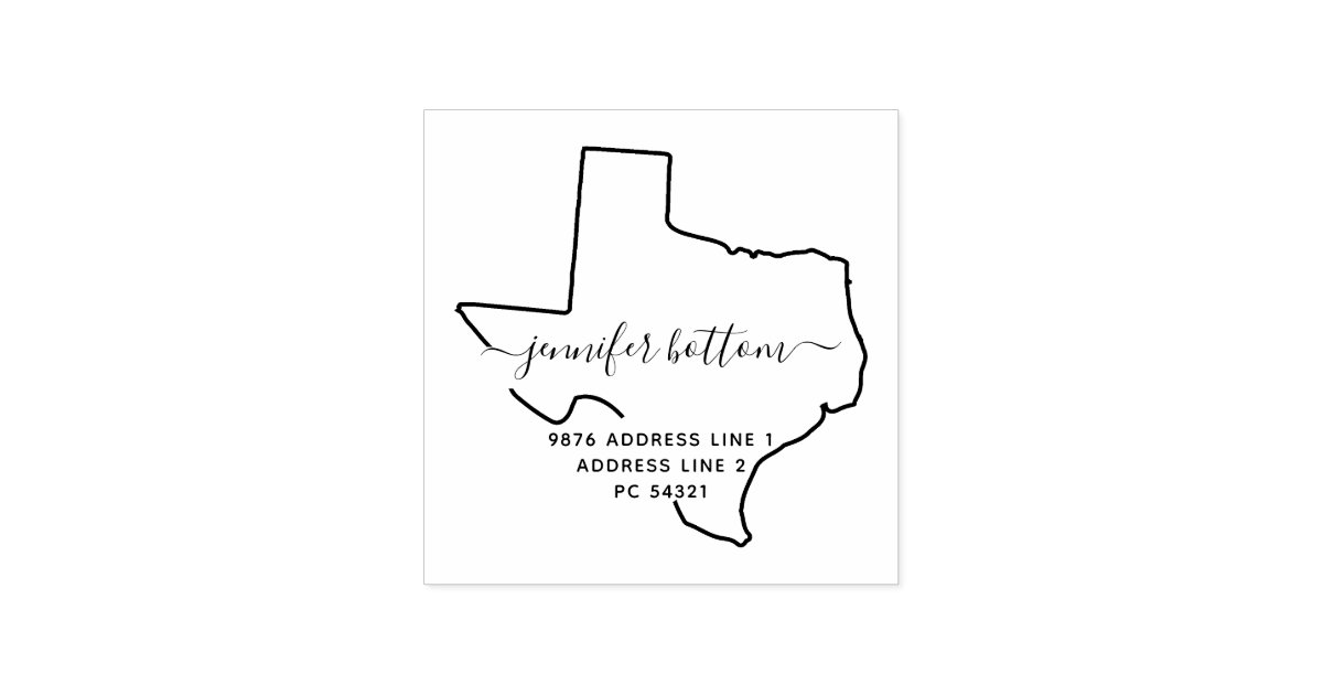 Texas return address business rubber stamp | Zazzle
