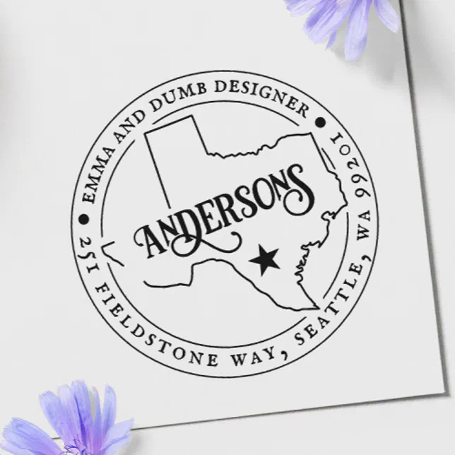 Texas Return Address Stamp Self-Inking ModernStamp | Zazzle