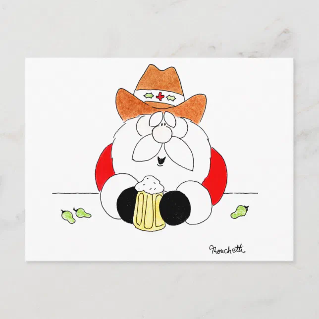 Texas Santa Christmas Postcard | Zazzle