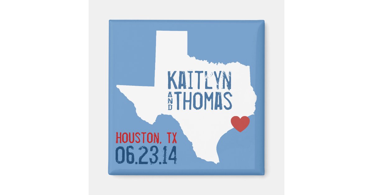 Texas Save the Date - Customizable City Magnet | Zazzle