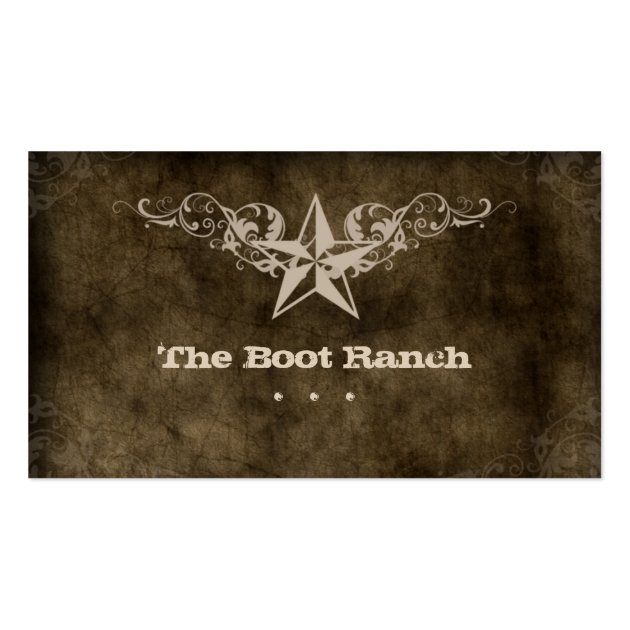 Texas Star Business Card Brown Suede Beige