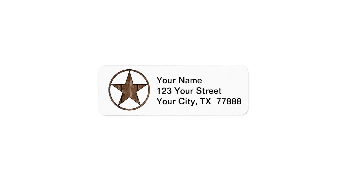 Texas star return address label | Zazzle