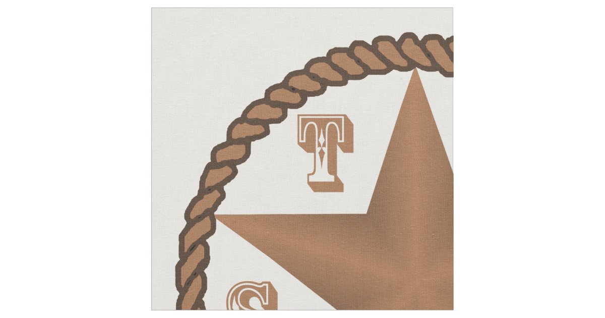 Texas Star With Rope Border Large ANY COLOR Fabric | Zazzle