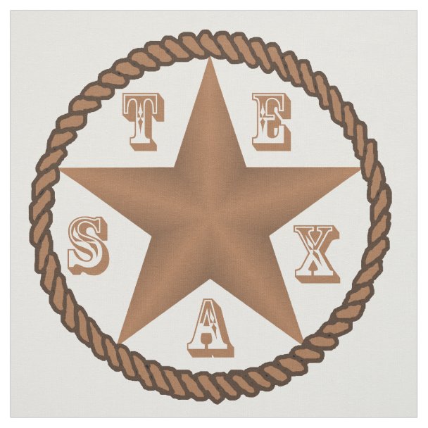Texas Star With Rope Border ANY COLOR Fabric | Zazzle.com