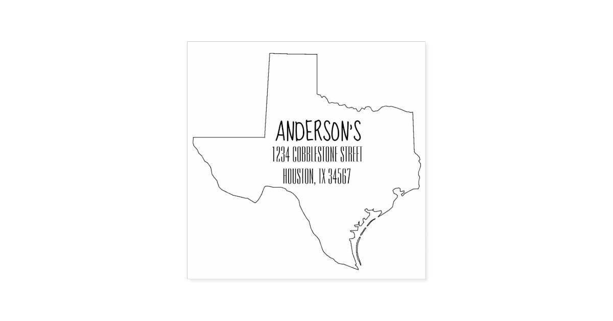 Texas State Address Self-inking Stamp | Zazzle