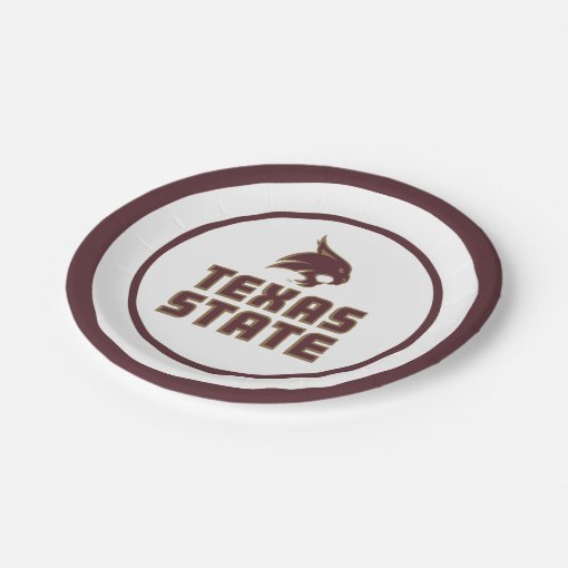 Texas State and Supercat Paper Plates | Zazzle