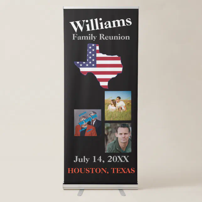 TEXAS STATE Family Reunion Create Your Own Retractable Banner | Zazzle