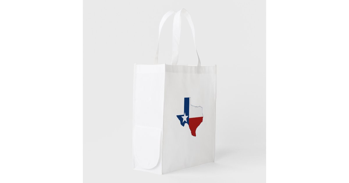 Texas State Flag and Map Grocery Bag | Zazzle