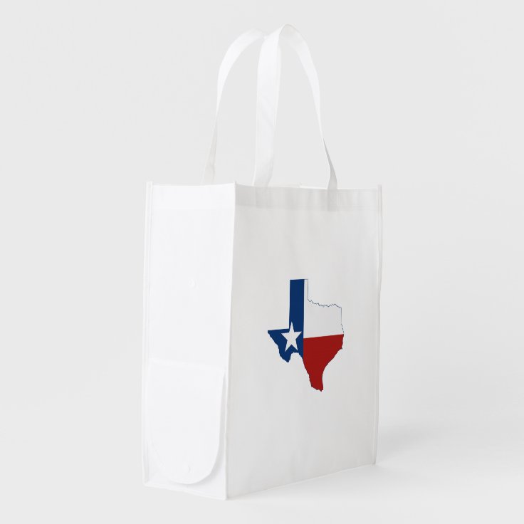 Texas State Flag and Map Grocery Bag | Zazzle