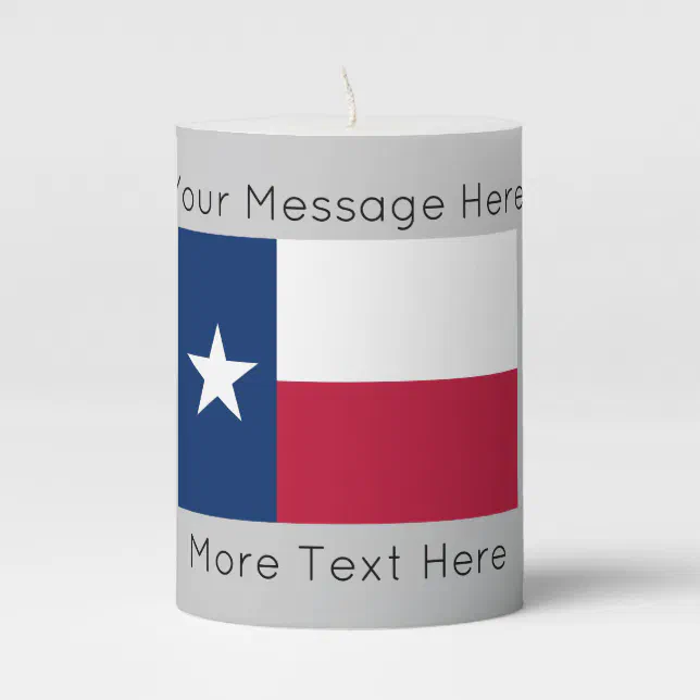 Texas state flag custom pillar candle for Texans | Zazzle