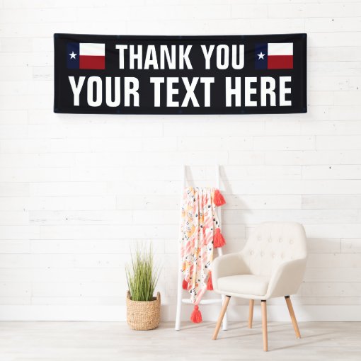 Texas state flag custom Thank You sign banner | Zazzle