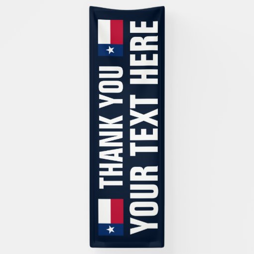 Texas state flag custom Thank You sign banner | Zazzle
