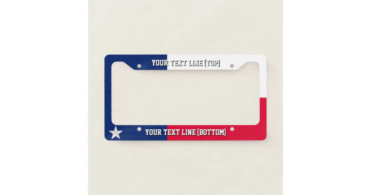 Texas State Flag Design on a Personalized License Plate Frame | Zazzle