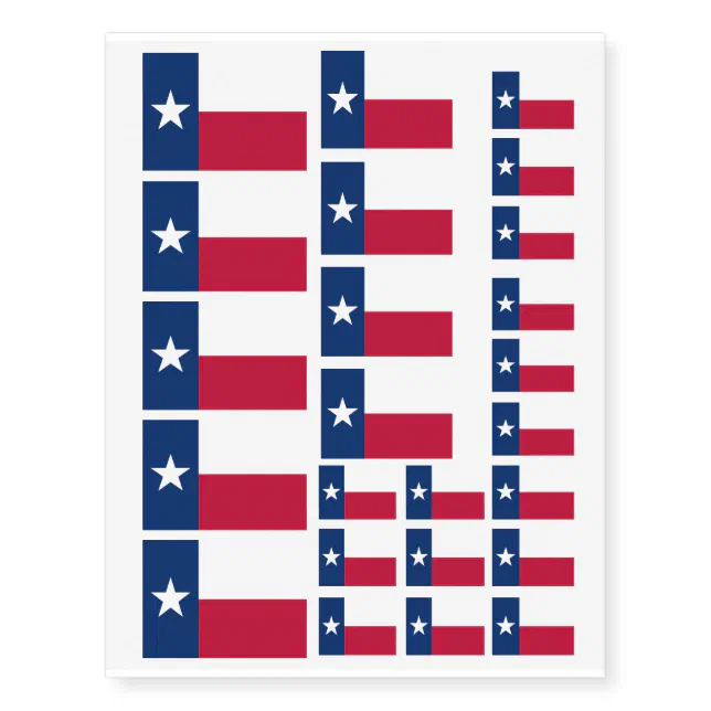 Texas state flag fake removable ink temporary tattoos | Zazzle
