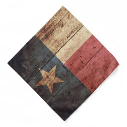 Texas State Flag on Old Wood Grain Bandana | Zazzle