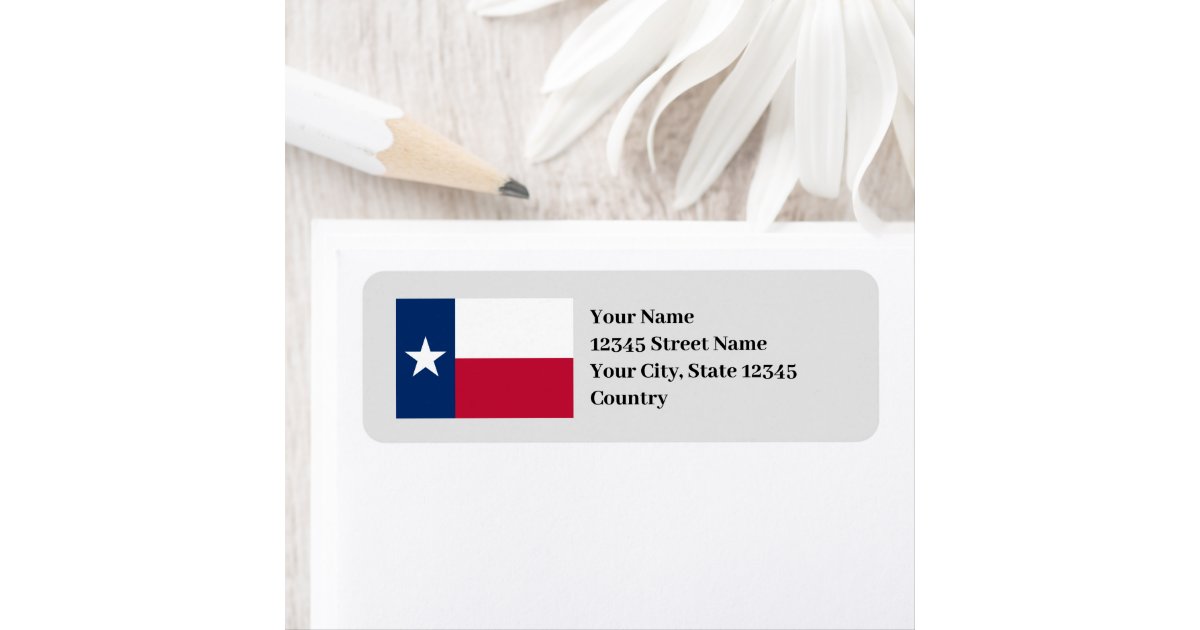 Texas state flag return address labels | Zazzle