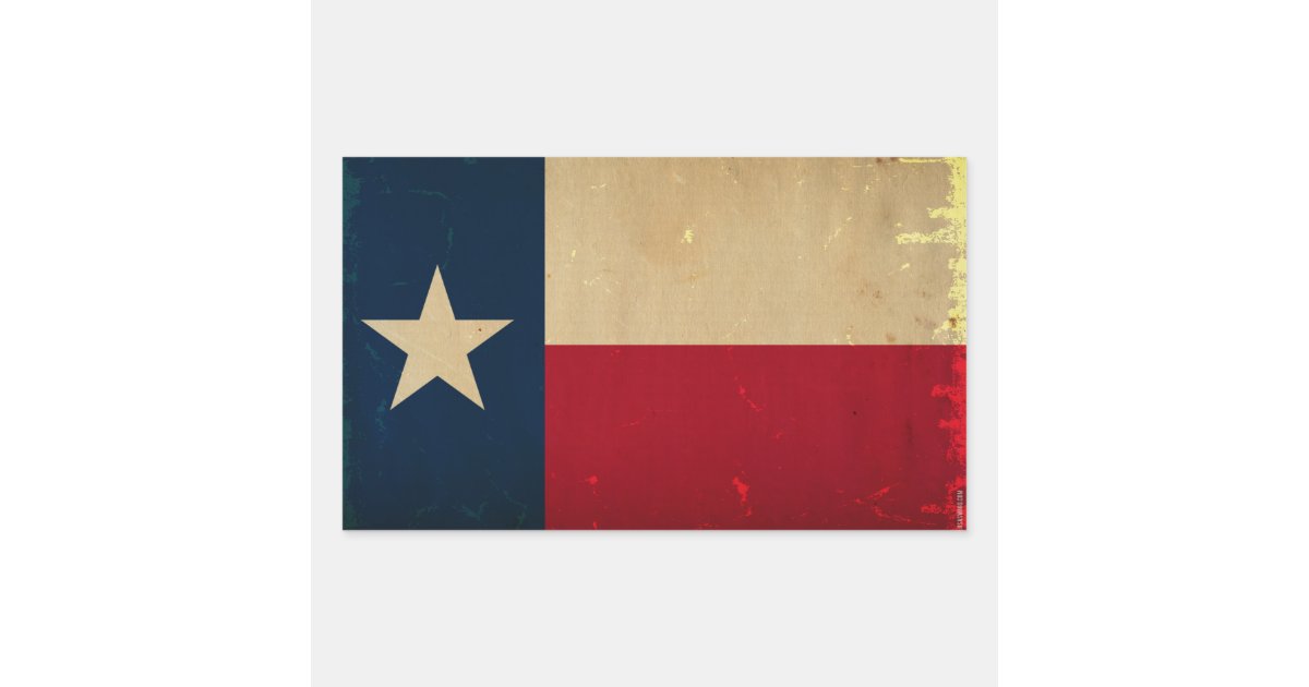 Texas State Flag VINTAGE Rectangular Sticker | Zazzle