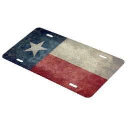 Texas state flag vintage retro License Plates | Zazzle