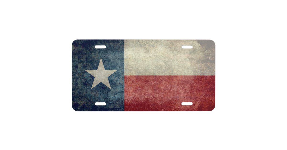 Texas state flag vintage retro License Plates | Zazzle