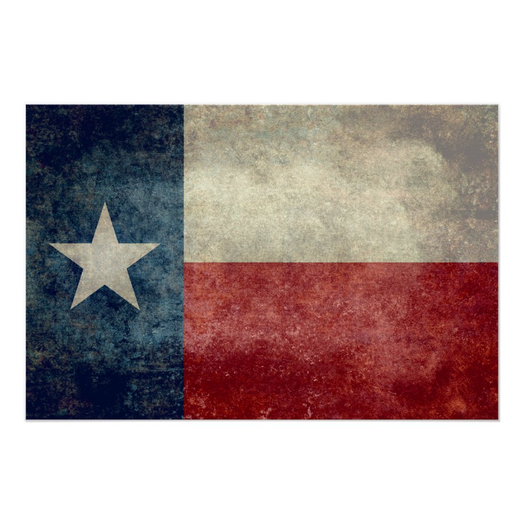 Texas state flag, Vintage retro style art poster | Zazzle
