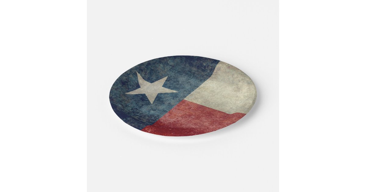 Texas state flag vintage retro style Paper Plates | Zazzle