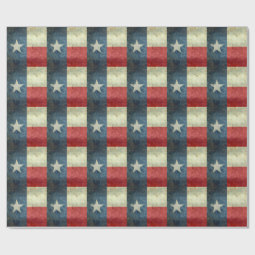 Texas state flag, Vintage retro version Wrapping Paper | Zazzle