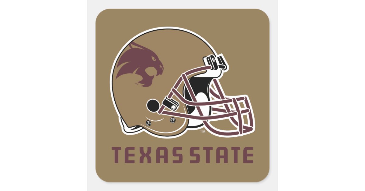 Texas State Helmet Logo Square Sticker | Zazzle