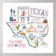 Texas State Landmarks Illustration Poster | Zazzle